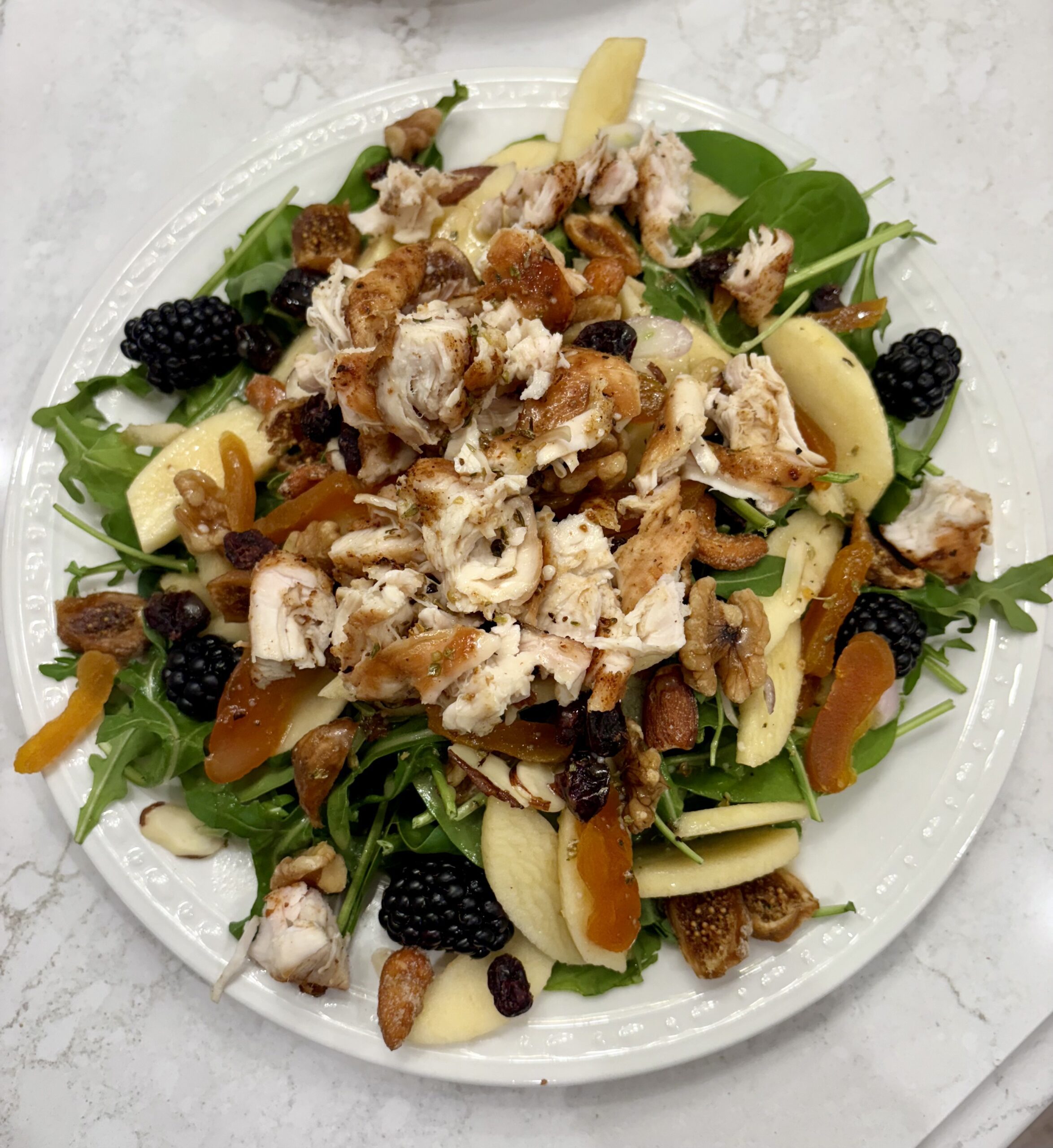 Roasted Chicken Fruit & Nut Salad - The Short Cook